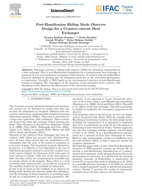 pdf port hamiltonian sliding mode observer design for a counter