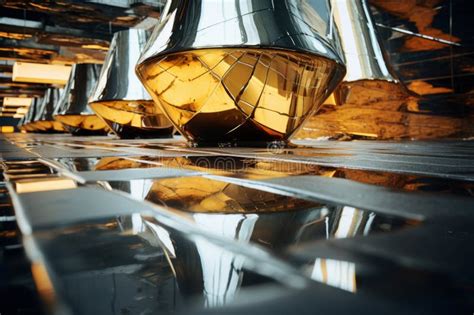 A Dynamic Shot Of Distorted Reflections In A Metallic Surface Stock Illustration Illustration