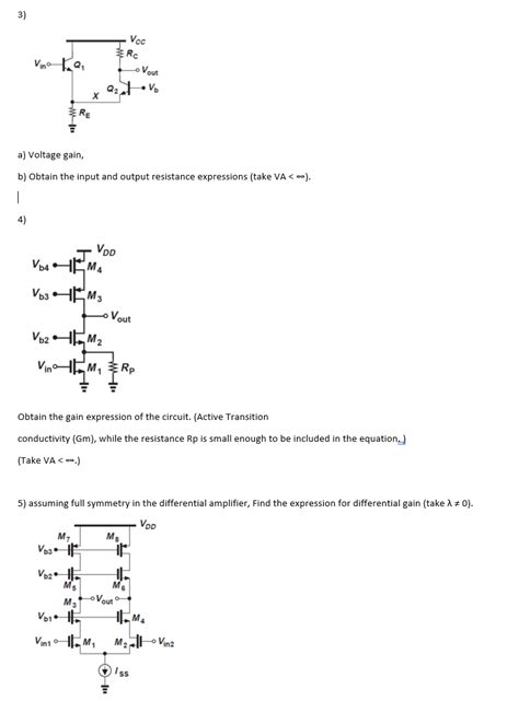 Solved A Voltage Gain B Obtain The Input And Output Chegg