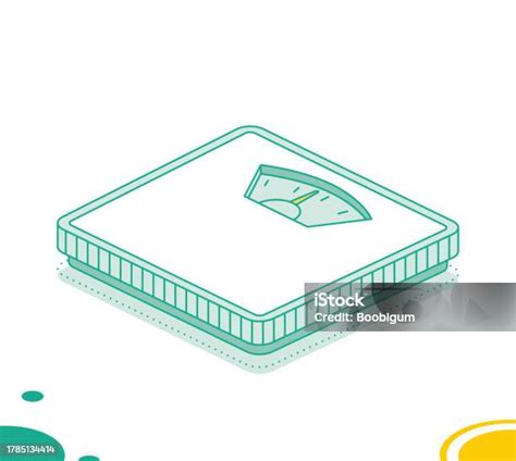 아날로그 체중계 기계적 저울 흰색 배경에 고립된 등각투영 윤곽선 개체입니다 웹용 아이콘입니다 3차원 형태에 대한 스톡 벡터 아트 및 기타 이미지 Istock