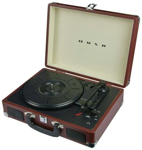 Bush Classic Retro Portable Case Record Player Brown For Sale Online