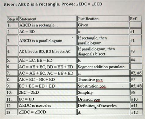 Solved Given Abcd Is A Rectangle Prove ∠ Edc ∠ Ecd 6 8 [math]