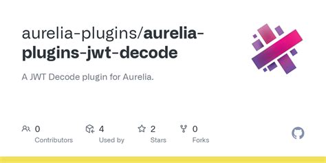 Github Aurelia Pluginsaurelia Plugins Jwt Decode A Jwt Decode