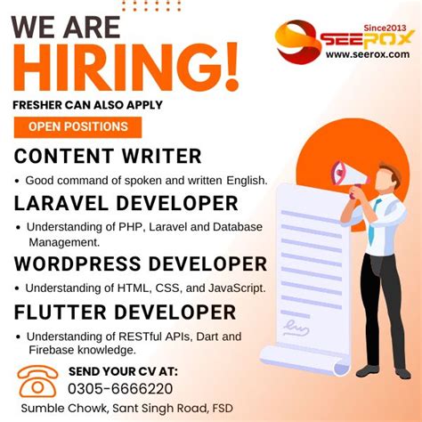 Seerox Hiringimmediately Contentwriter Laraveldeveloper Wordpressdeveloper