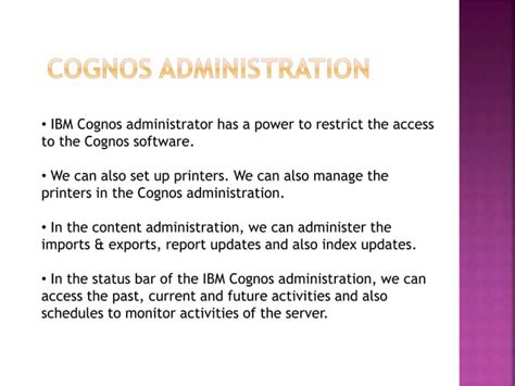 Ibm Cognos Administration Training Ppt Ppt