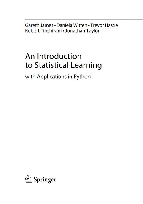 An Introduction To Statistical Learning In Python It Books