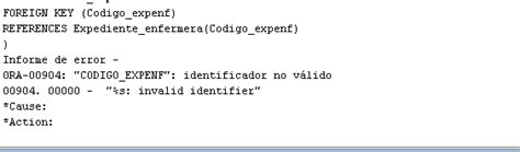 sql Codigo de error ORA Stack Overflow en español