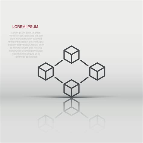 blockchain technology vector icon in flat style cryptography cube