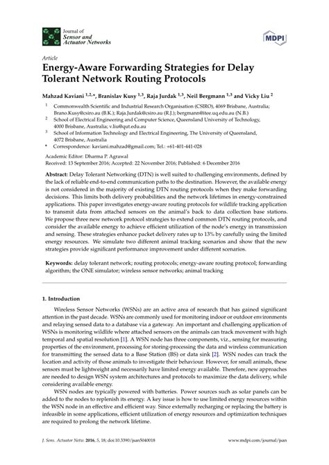 Pdf Energy Aware Forwarding Strategies For Delay Tolerant Network