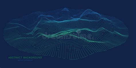 abstract background color graph from lines in wavy grid data on blue