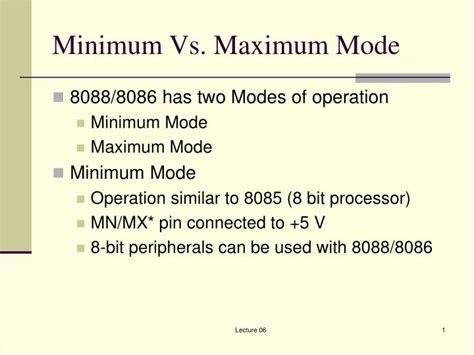 PPT Minimum Vs Maximum Mode PowerPoint Presentation Free Download ID