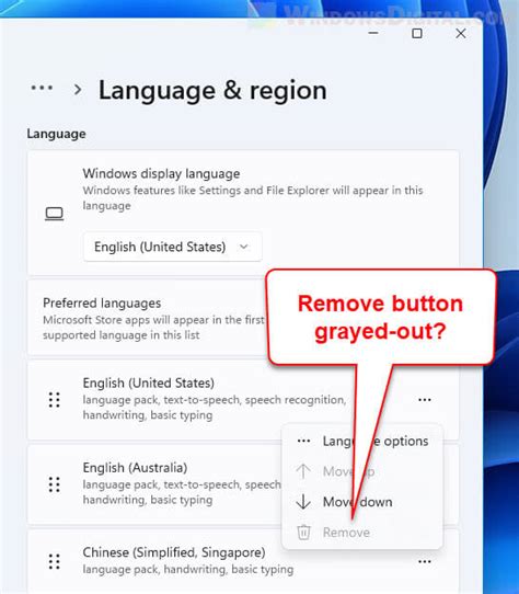 how to remove keyboard layout from windows 11