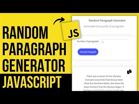 Learn Build Random Paragraph Generator using JavaScript Complete Tutorial - Mind Luster