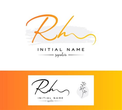 Premium Vector Rh R H Initial Letter Handwriting And Signature Logo