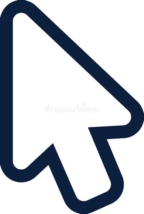White Arrow Pointer On Computer Monitor Screen Stock Vector