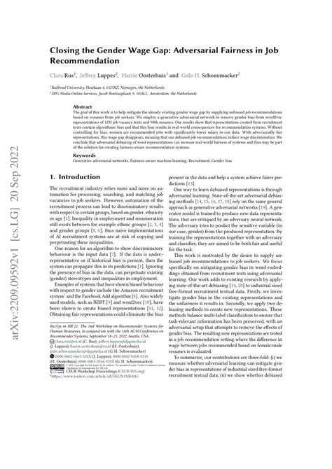 Closing The Gender Wage Gap Adversarial Fairness In Job Recommendation