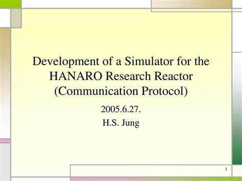 Development Of A Simulator For The Hanaro Research Reactor Communication Protocol Hs Jung Development Of A Simulator For The Hanaro Research Reactor Communication Protocol Hs Jung