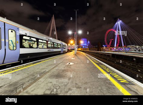 Southeastern Class 465 Electric Commuter Train Waiting At London Charing Cross Station With The