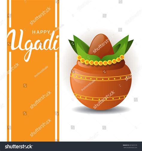 해피우가디happy Ugadi와 구디 파드와 힌두 새해 스톡 벡터로열티 프리 601607270 Shutterstock