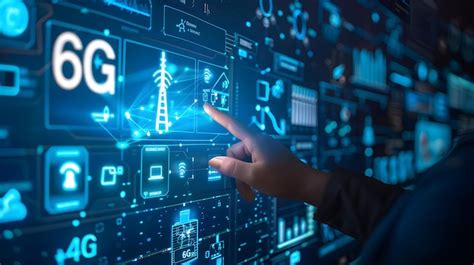 A Human Hand Interacts With A Holographic Interface That Depicts The Advanced Capabilities Of 6g