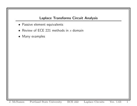 [ppt] laplace transforms circuit analysis passive element equivalents