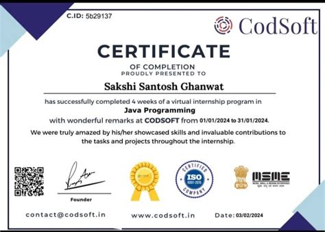 Sakshi Ghanwat On Linkedin Codsoft Internship Java