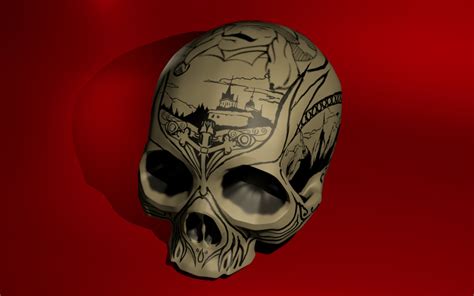 Download Wallpaper Background Figure Skull Section Rendering In Resolution 1280x800