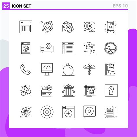 Set Of Icons In Line Style Creative Outline Symbols For Website Design And Mobile Apps Simple