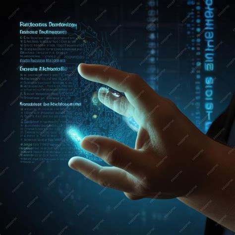 Man Using Hand Ai Artificial Intelligence To Generate Premium Ai Generated Image