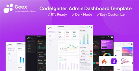 Geex Codeigniter Admin And Dashboard Template By Pixcelsthemes