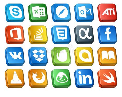 20 Social Media Icon Pack Including Envato Vk Stockoverflow Facebook