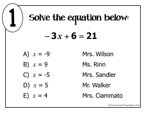 Two Step Equations Math Lib Activity All Things Algebra