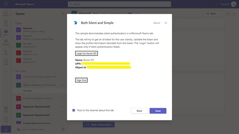 Config Tab Authentication Code Samples Microsoft Learn