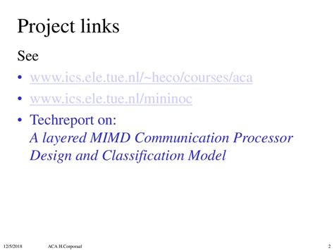 advanced computer architecture 5md00 project on network on chip ppt