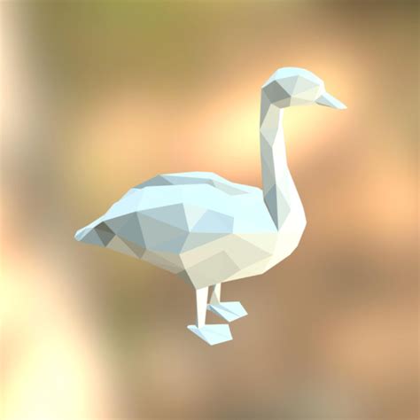 Printable Diy Template Pdf Goose Low Poly Paper Model Template 3d