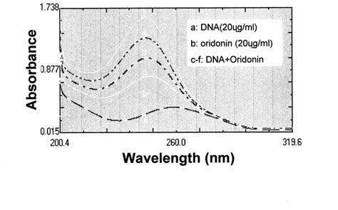 Absorption Of Dna In The Absence And Presence Of Oridonin Absorption