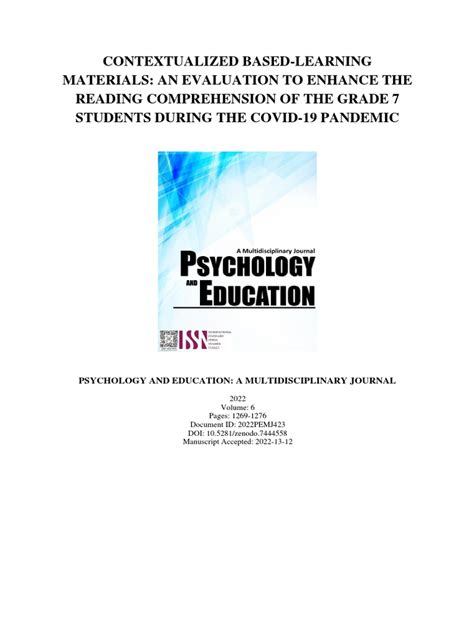 contextualized based learning materials an evaluation to enhance the