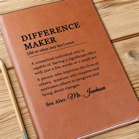 Personalized Difference Maker Journal For Mentor Difference Maker T For Mentor Mentor