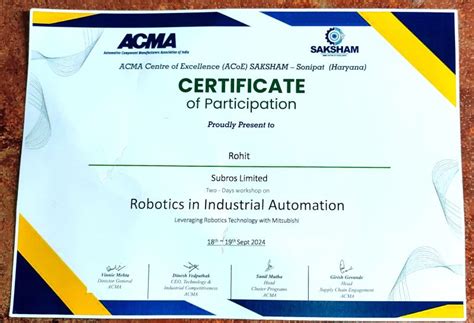 rohit kumar on linkedin automation acma robotics