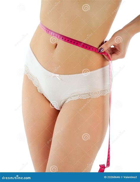 Woman With Tape Measure Stock Photo Image Of Isolated