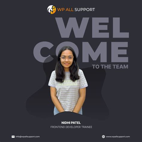 Wp All Support On Linkedin Welcomeonboard Newhire Newjoinee Frontenddeveloper Intern