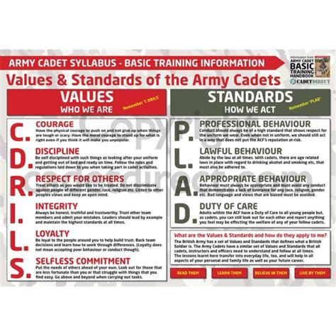Acf Basic Training Poster Values And Standards