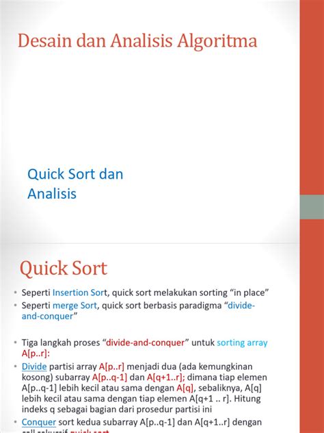 Materi 5 Quick Sort Analisis 23 24 Pdf