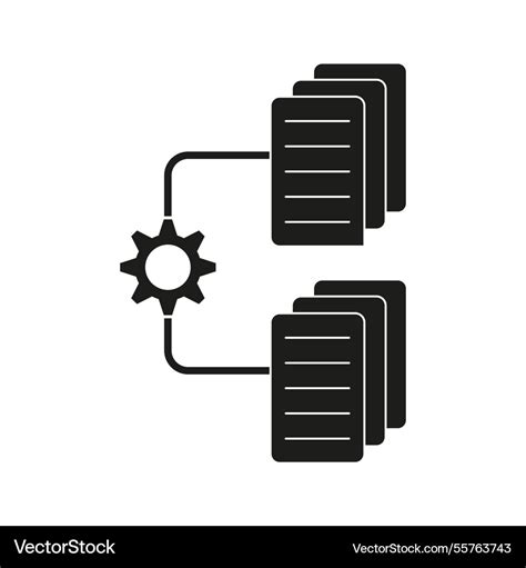 Folder Icon Gear Sync Symbol Data Transfer File Vector Image