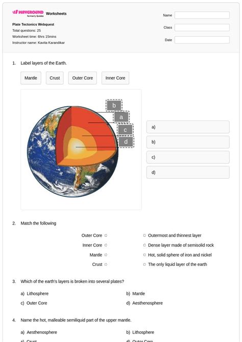 50 Plate Tectonics Worksheets On Wayground Free And Printable