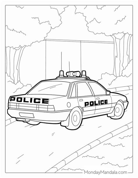 Police Car Coloring Template