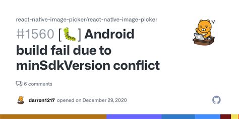🐛 Android Build Fail Due To Minsdkversion Conflict · Issue 1560
