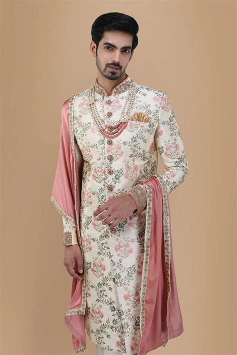Buy Floral Designer Sherwani For Groom Online In The Usa Manyavar