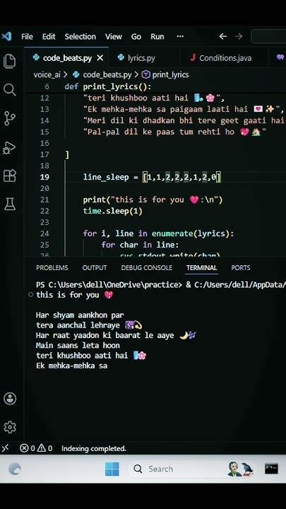 Pal Pal Dil Ke Pass Lyrics ️😍python Coding Programming Viral