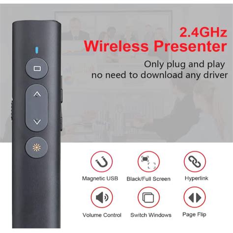 Laser Pointer Presentation 2 4G Wireless PowerPoint Clicker Remote Control PPT Pen PPT Remote